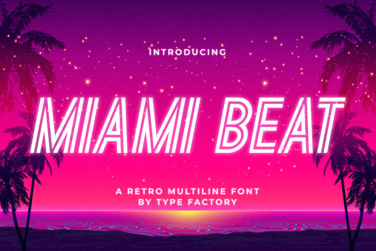 Miami Beat - A Retro Multiline Font | Typefactory.co