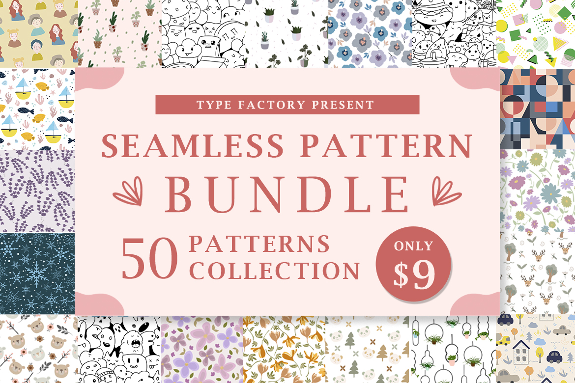 50 Seamless Pattern Bundle | Typefactory.co