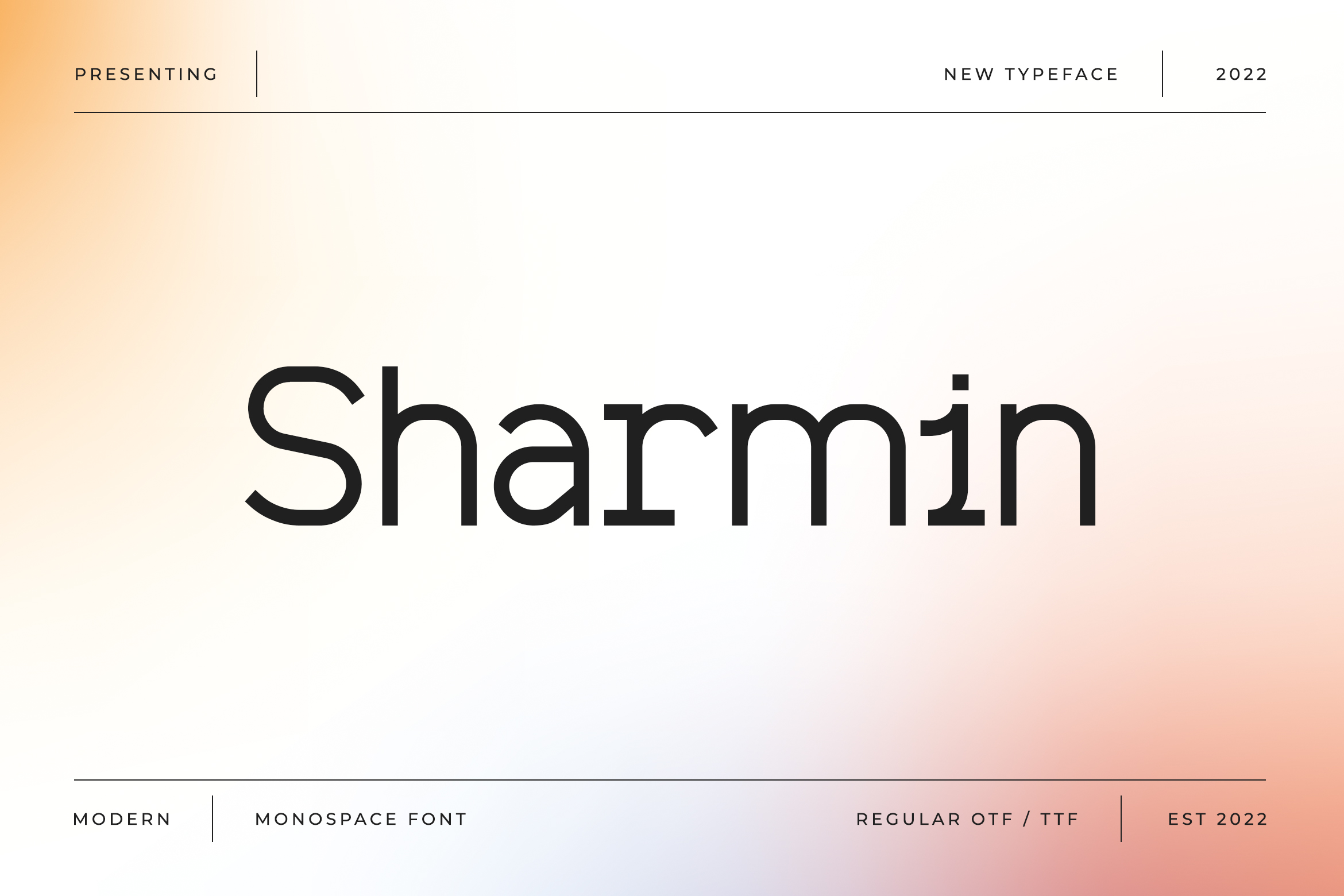 Sharmin - Modern & Monospace Font | Typefactory.co