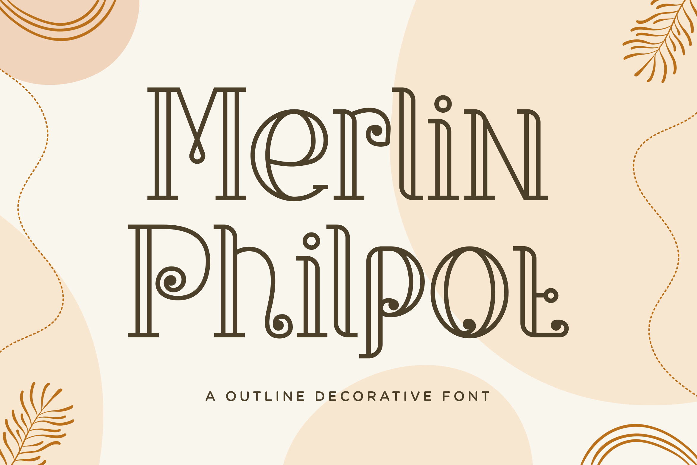 Merlin Philpot - A Outline Decorative Font | Typefactory.co