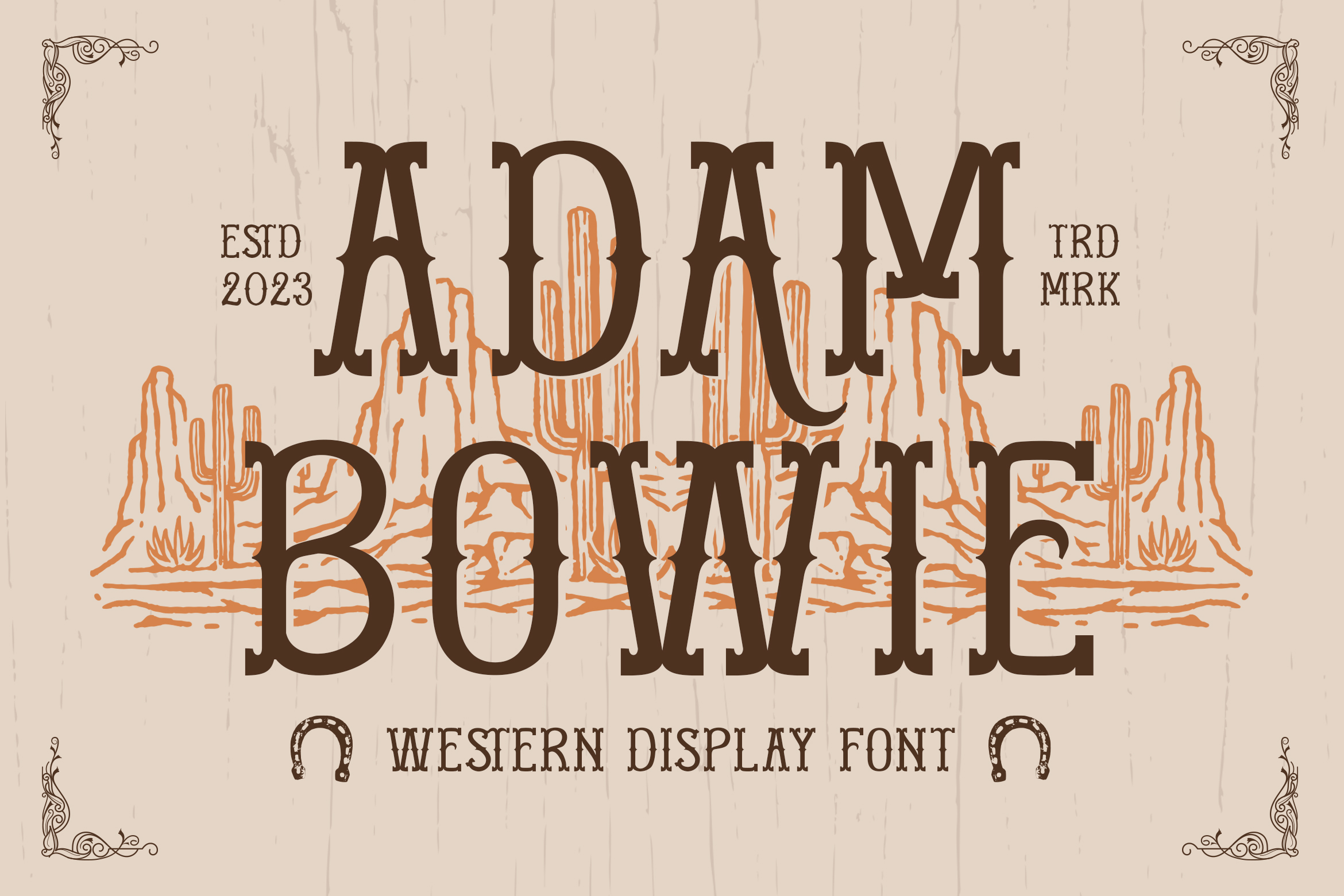 Adam Bowie - Western Display Font | Typefactory.co