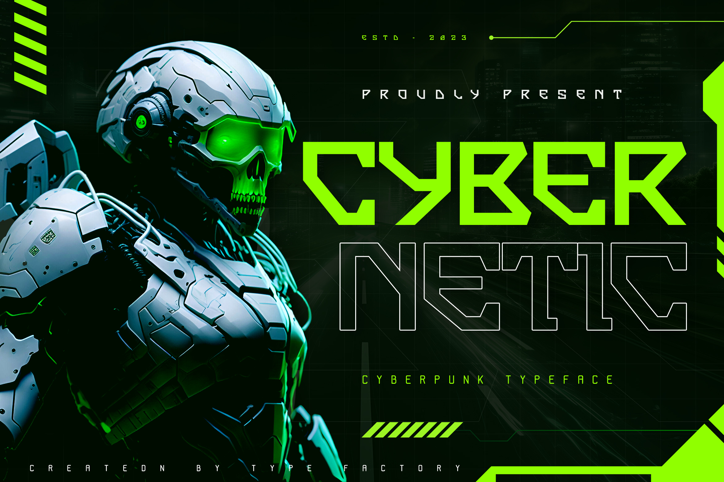 Cybernetic - Cyberpunk Typeface | Typefactory.co